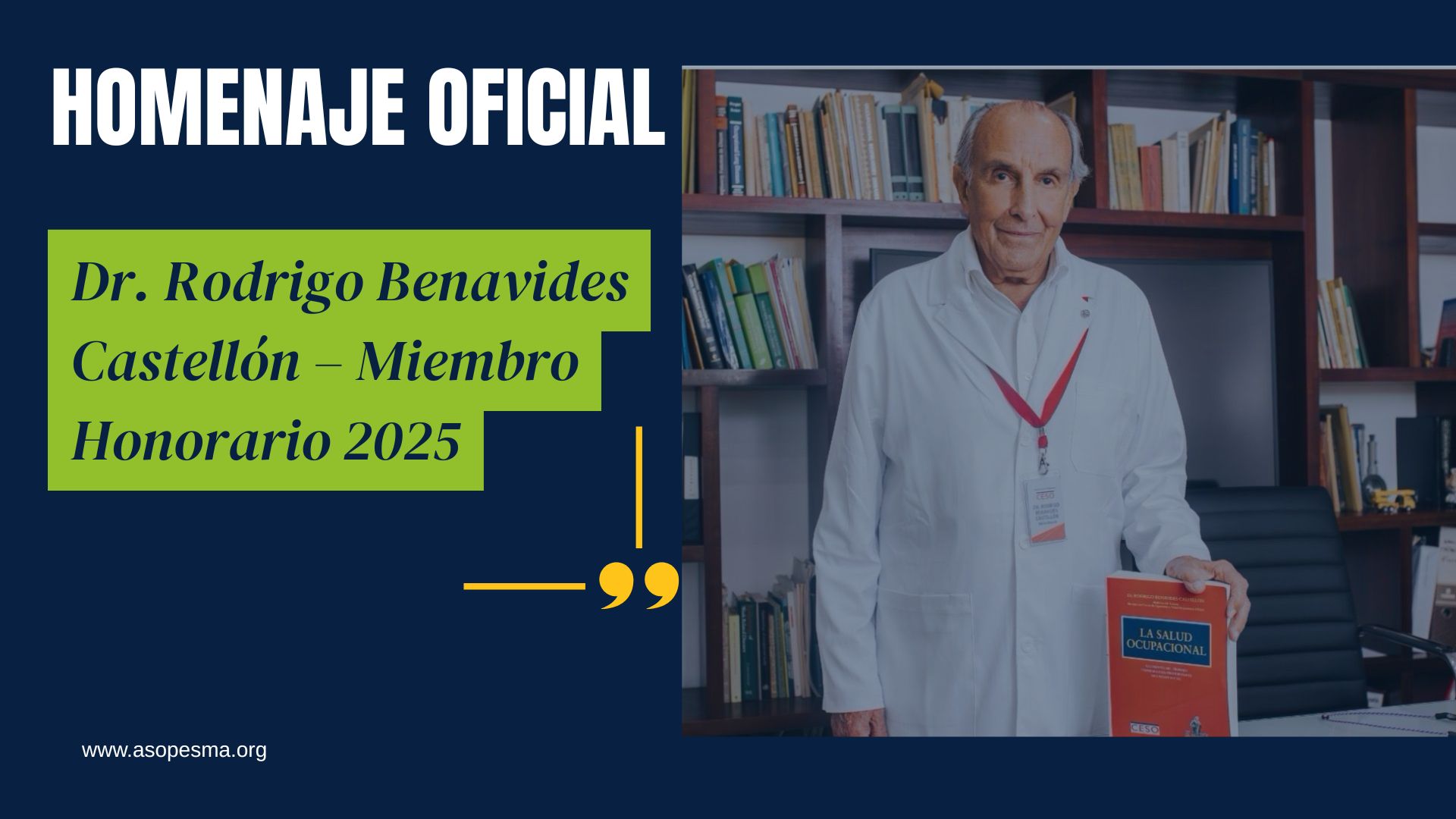Homenaje Oficial del Observatorio de Neumoconiosis al Dr. Benavides ...